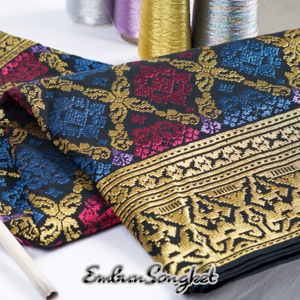 Maroon-Blue Songket – Embun Songket